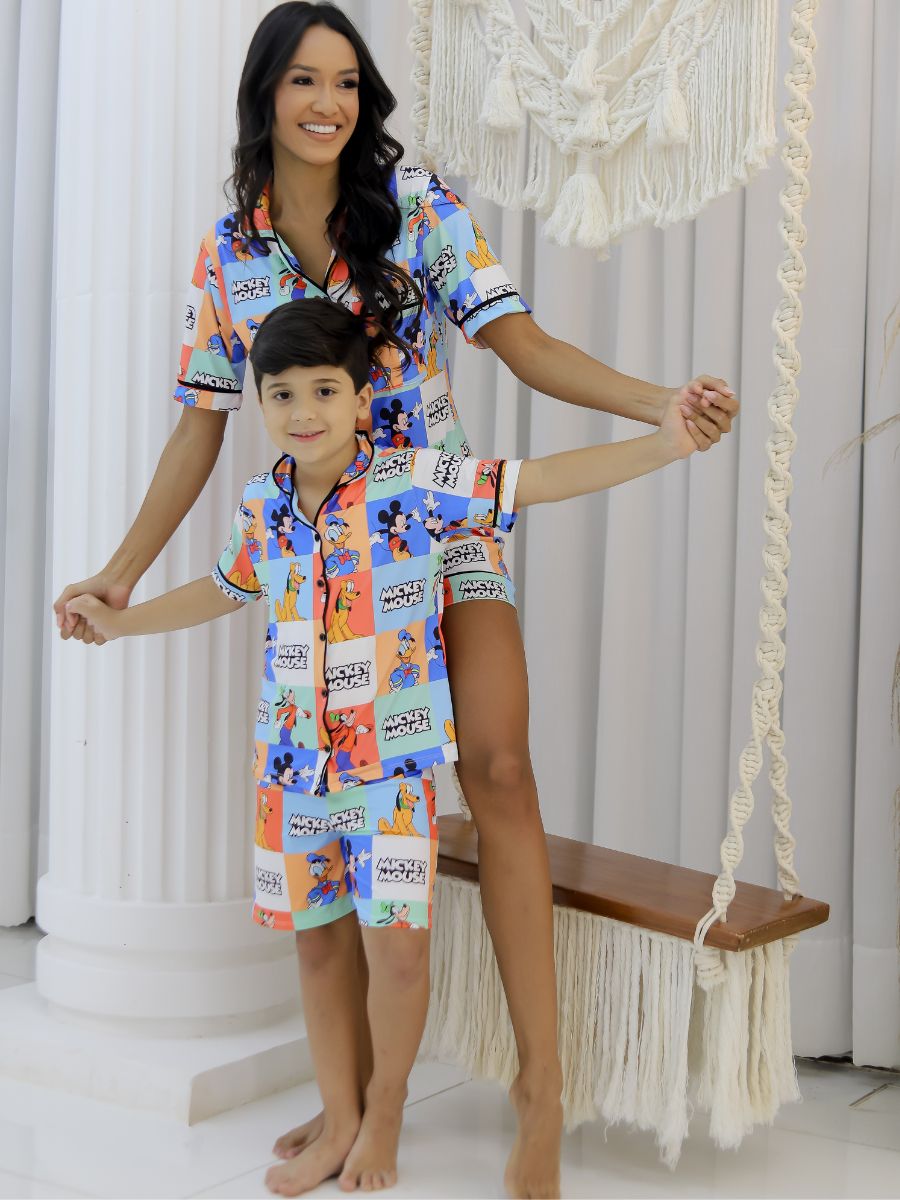 Conjunto Mãe e filho - Mickey e Pateta - Pantufofas