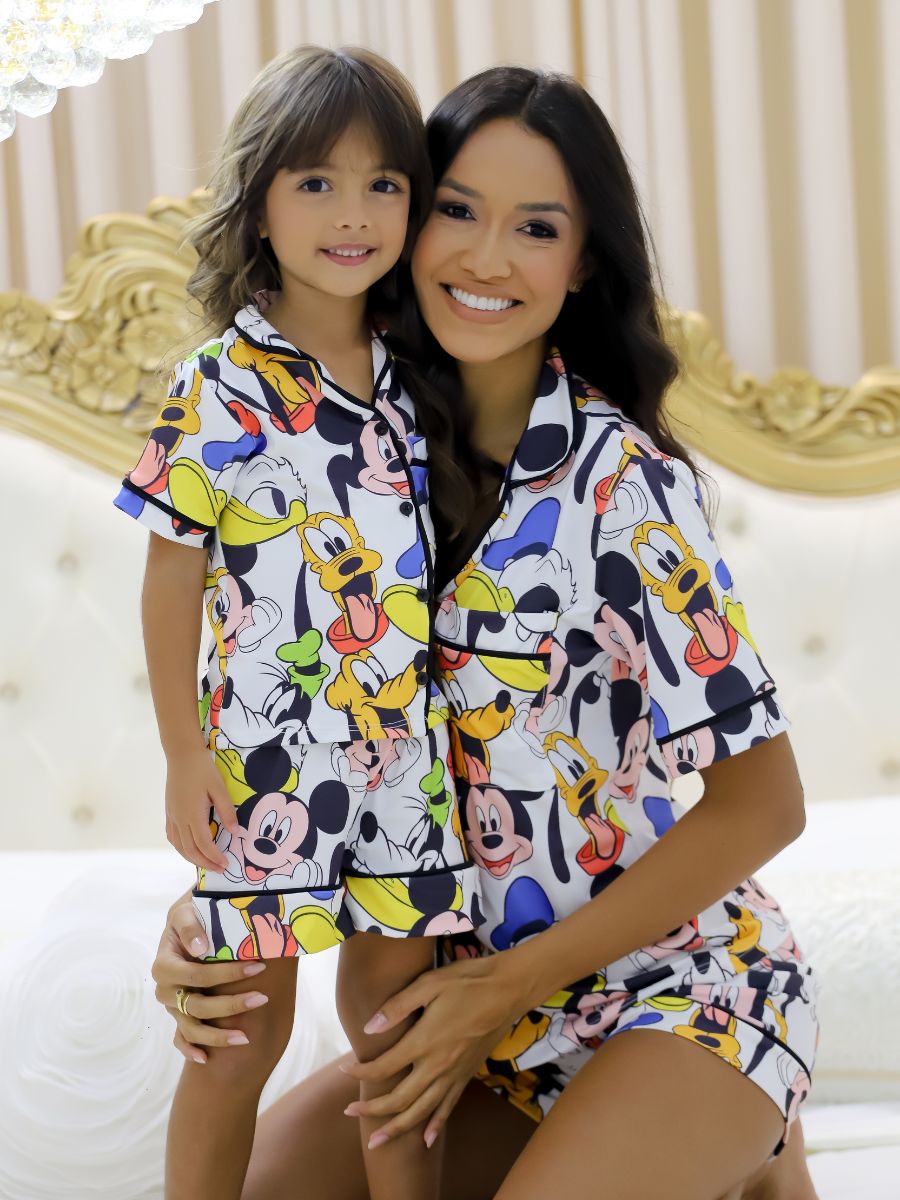 Conjunto Mãe e Filha - Turma do Mickey - Pantufofas