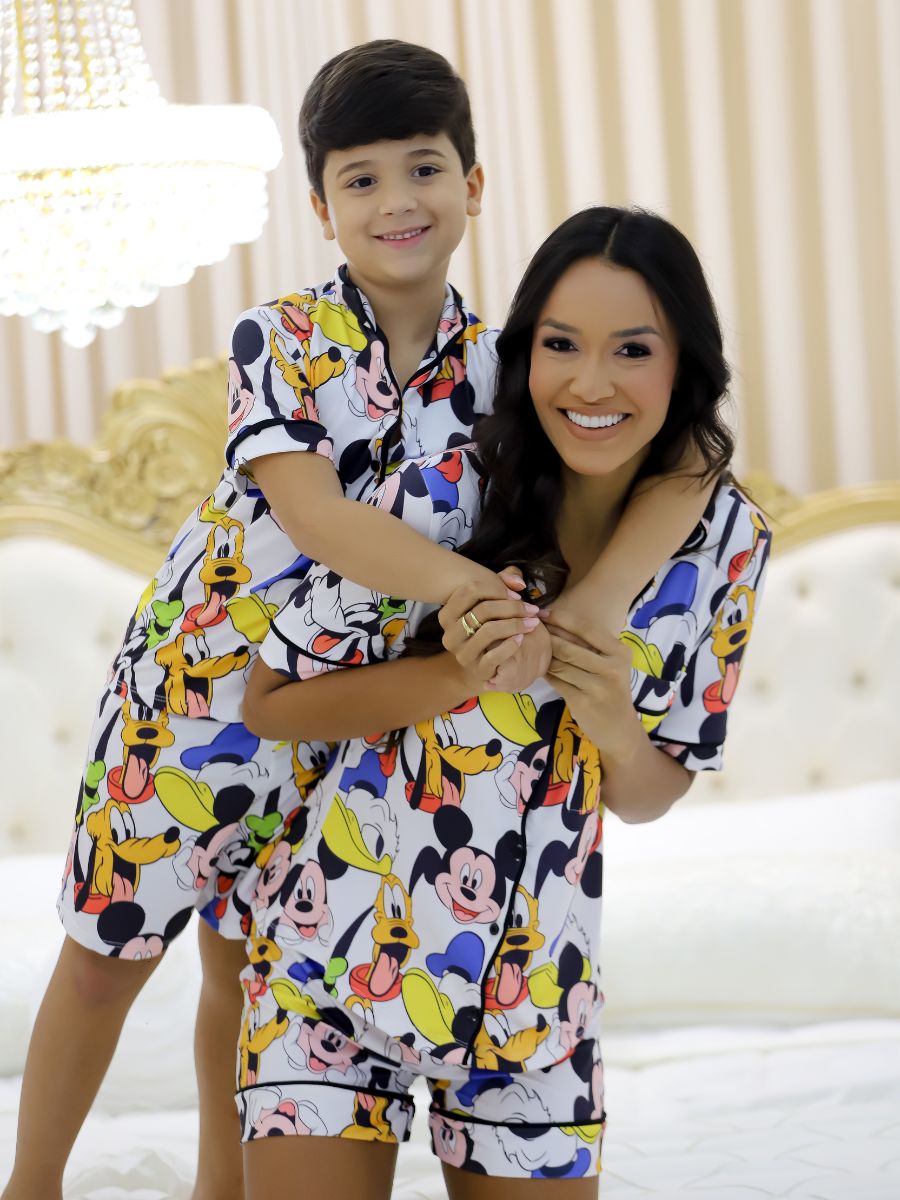 Conjunto Mãe e filho - Turma do Mickey - Pantufofas